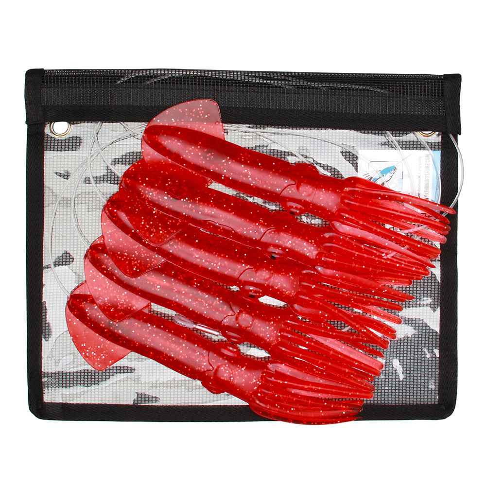 Fire Engine Red Pre-Rigged SR Squid Chain – Fathom Offshore
