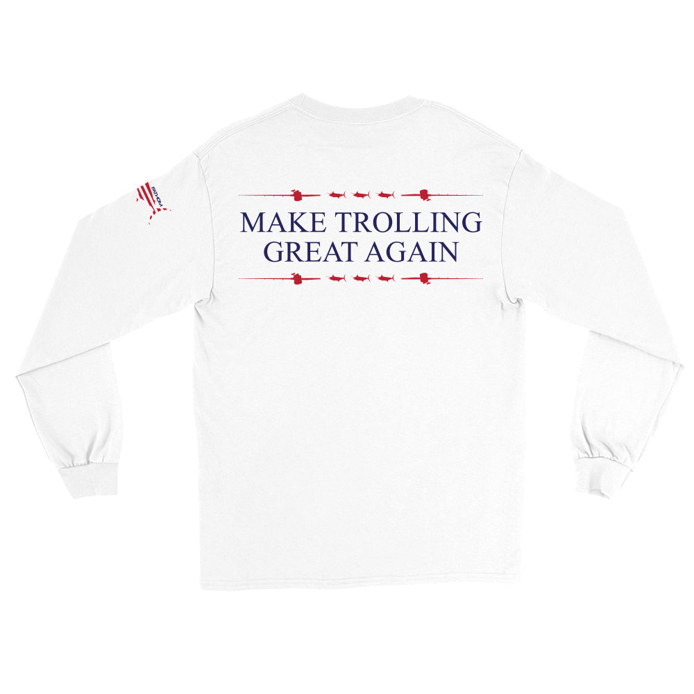 Make Trolling Great Again Long Sleeve White – Fathom Offshore