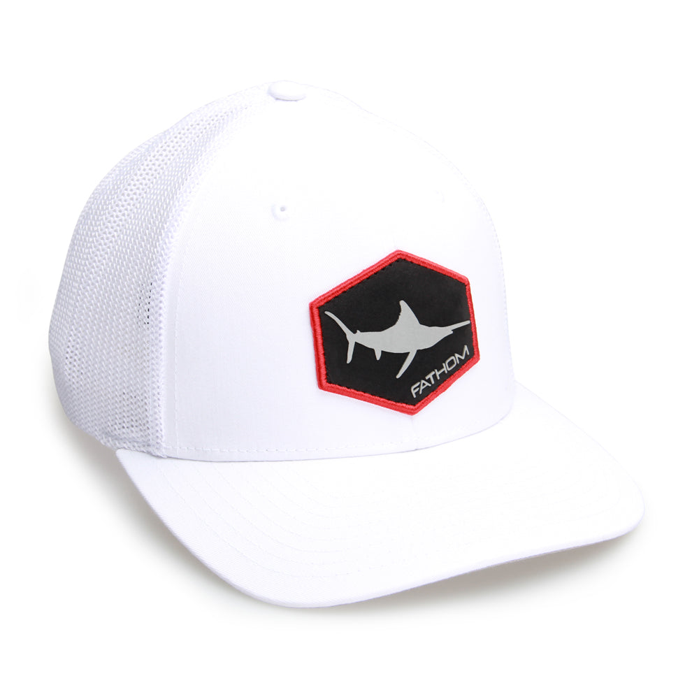 Iridescent Flex Hat White – Fathom Offshore